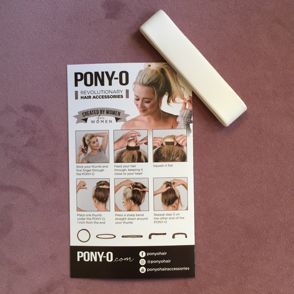 Pony-O | Accessories | One Classic Wide Ponyo Hair Tie Band Clip White ...